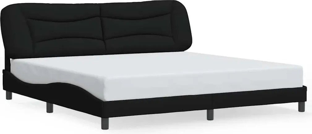 Rám postele bez matrace Hvar černý 200 x 200 cm textil 3207795
