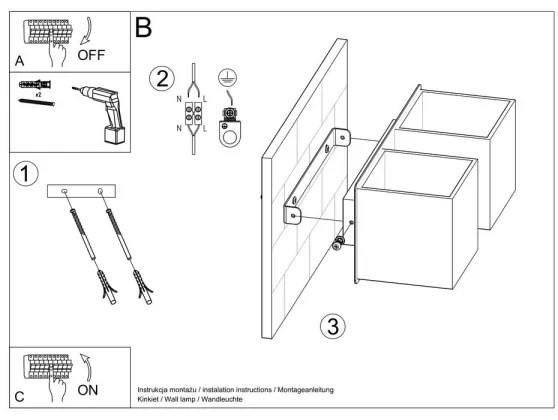 Sollux SL.0658 - Nástěnné svítidlo QUAD 2xG9/40W/230V šedá