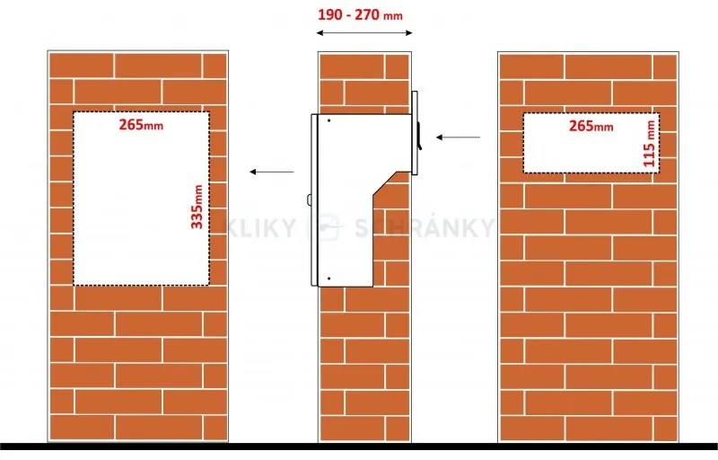 S9 schránka na zazdění antracit