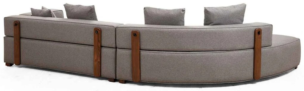 Designová rohová sedačka Galatea 180 cm šedá - levá