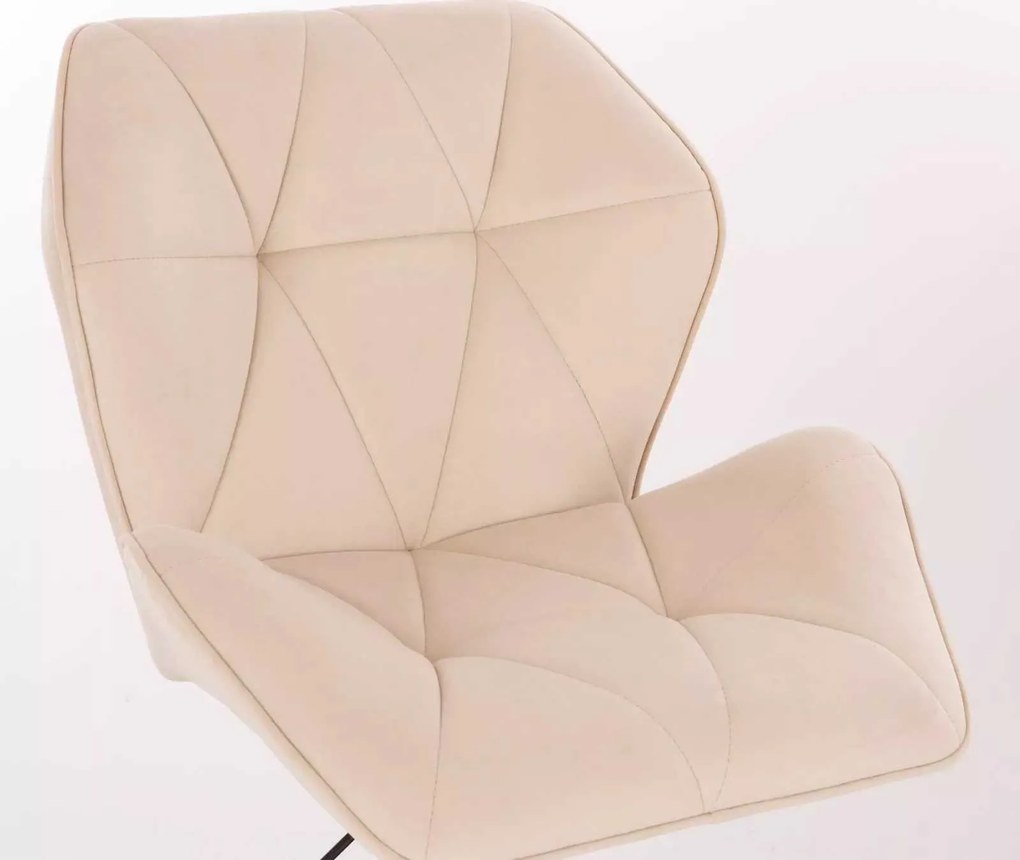 LuxuryForm DESIGN Otočná židle MILANO MAX VELUR na černém kříži - krémová