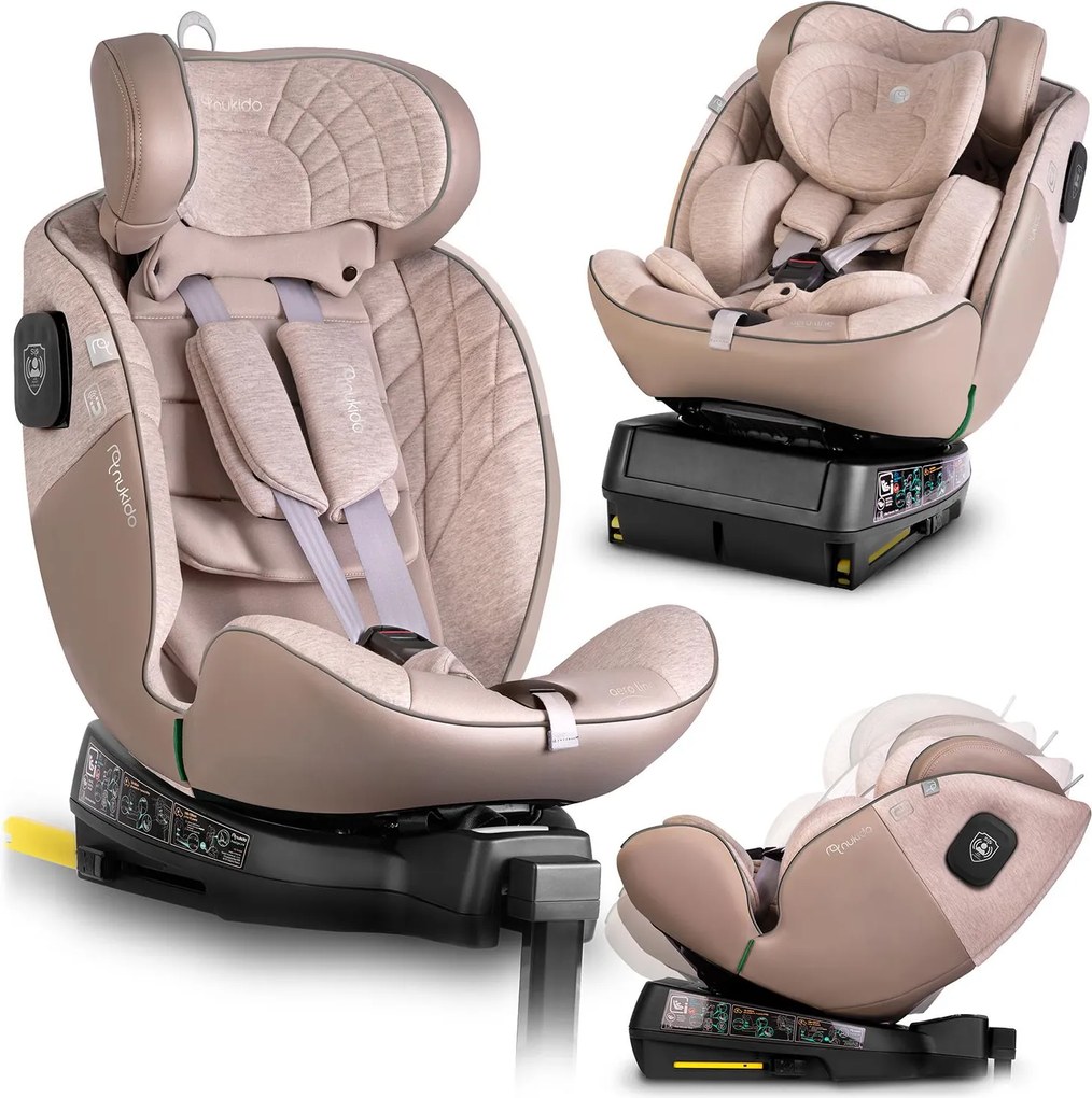 Autosedačka Aero Line, ISOFIX,0-36 kg, béžová | Nukido