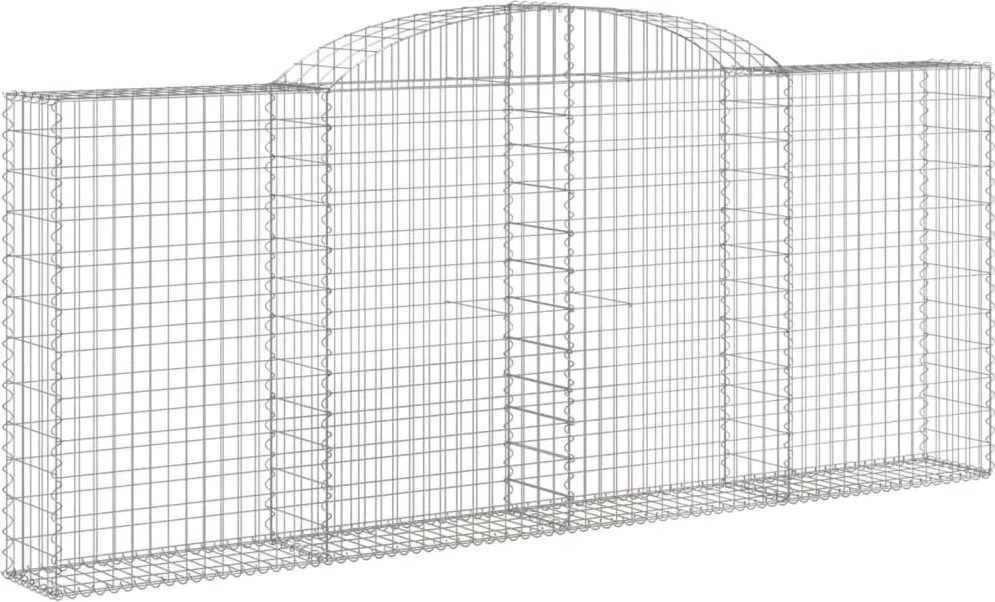 Klenuté gabionové koše 3 ks 300x30x120/140cm pozinkované železo 3146540
