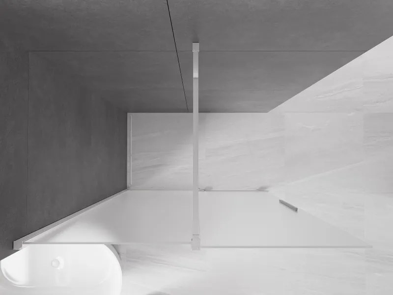 Mexen Velar, sprchová zástěna s posuvnými dveřmi Walk-in 150 x 200 cm, 8mm sklo námraza, chromová, 871-150-000-33-01