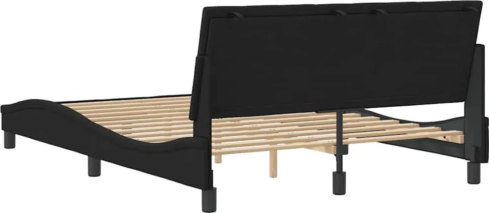Rám postele bez matrace Hanko černý 140 x 190 cm samet 3207845
