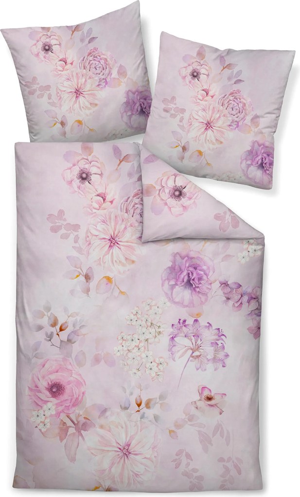 XXXLutz POVLEČENÍ, makosatén, růžová, 140/200 cm Janine - Povlečení - 003361049901