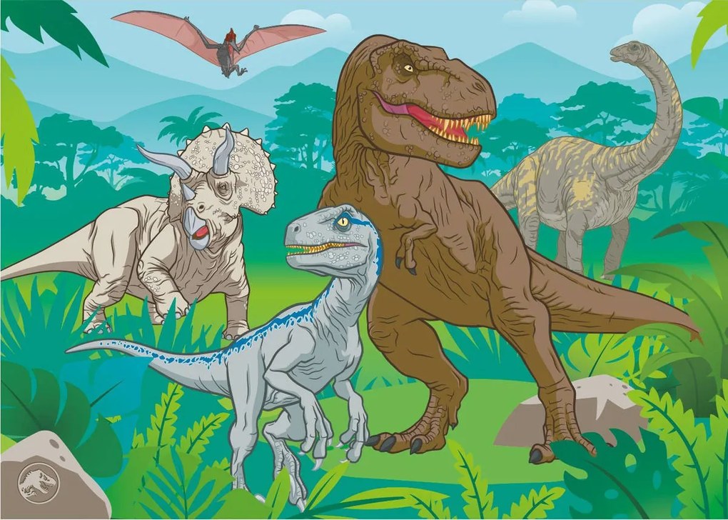 DINO Puzzle Jurský svět (Jurassic World) 66x47cm baby skládačka maxi 24 dílků dn350281