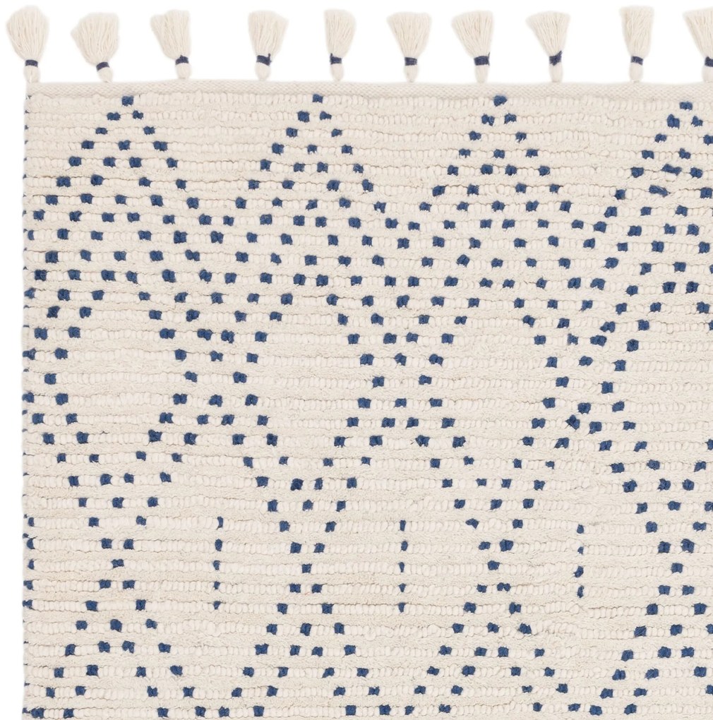 Tribeca Design Kusový koberec Livan Cream Blue Diamond Rozměry: 120x170 cm