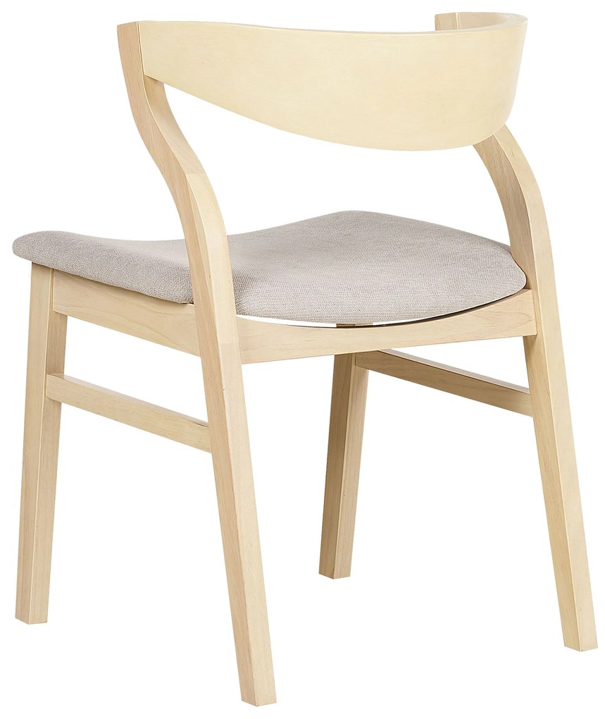 Sada 2 jídelních židlí světlé dřevo/béžové MAROA Beliani
