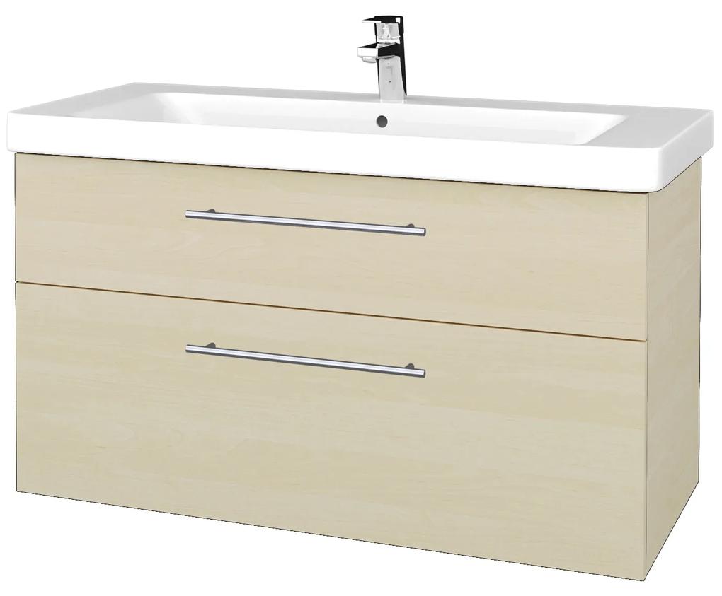 Dřevojas Koupelnová skříň Q MAX SZZ2 105 Varianta: N01 Bílá lesk / Úchytka T02 / D02 Bříza