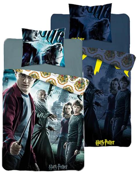 Detexpol Bavlněné dětské svítící licenční povlečení 140x200/70x80 cm Harry Potter modré