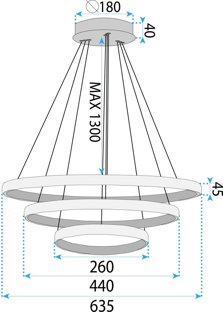 Toolight Toolight, LED stropní osvětlení, 45W, 3000K, LHJ042-CP3, zlatá, OSW-60025