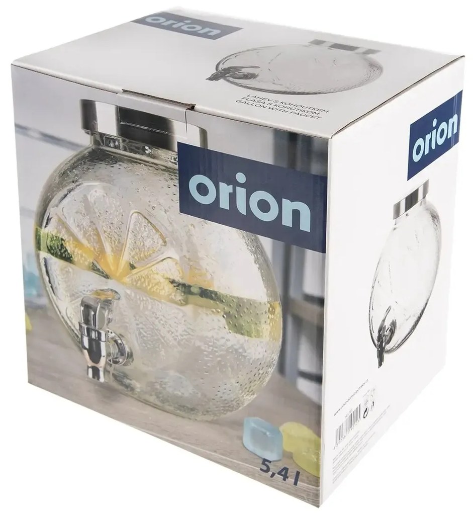 Orion Láhev sklo+kohoutek Citrus, 5,4 l