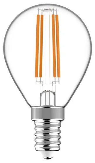 Prémiová retro LED žárovka E14 4,5W 470lm G45 teplá, filament, ekv. 40W, 3 roky