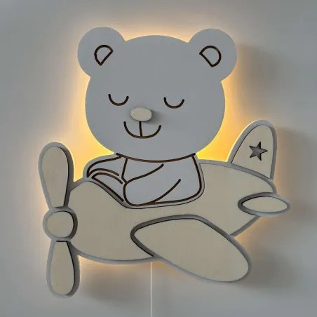 LED lampa Medvěd v letadle – Dětské noční světlo na zeď | SENTOP LED0592