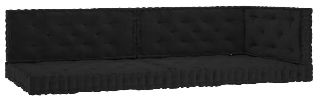 3068586 vidaXL Podušky na nábytek z palet 5 ks bavlna černé