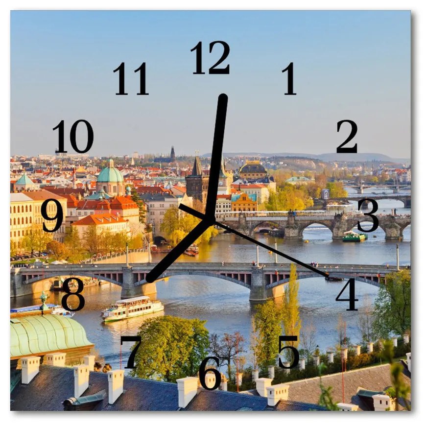 Skleněné hodiny čtvercové Hlavní město Praha
