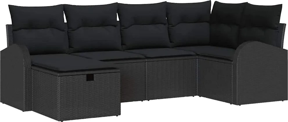 Set pohovek 6 ks Černá polyratan 3359082