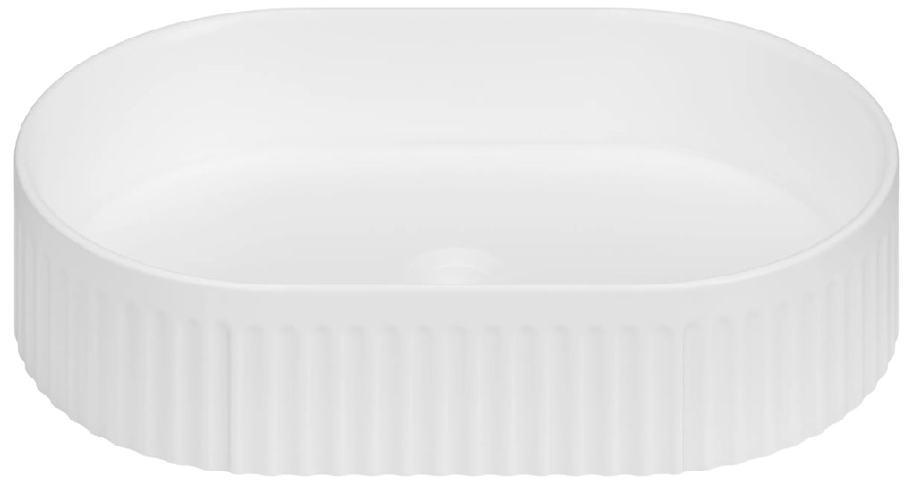 Invena Glamour Trend, oválné umyvadlo na desku 500x325x122 mm, bílá lesklá, INV-CE-63-W01-L