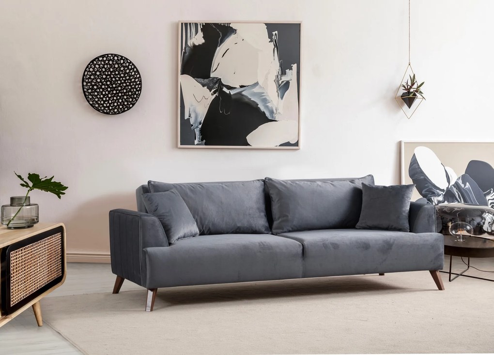 Hanah Home Třímístná pohovka BUHARA tmavě šedá