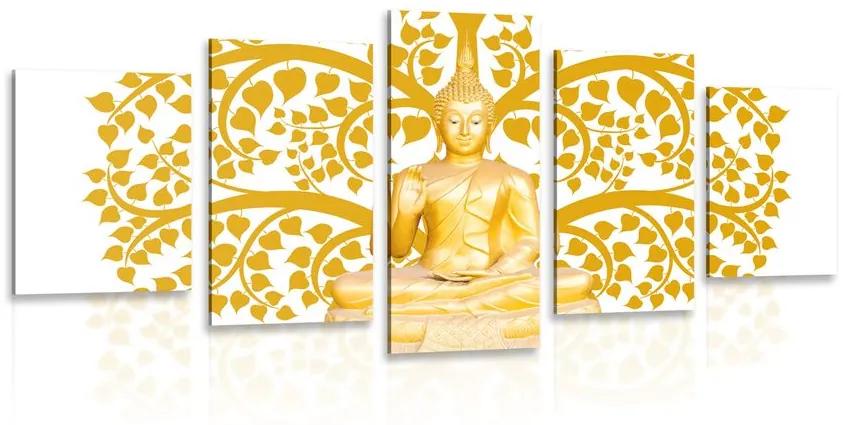 5-dílný obraz Budha se stromem života Varianta: 200x100