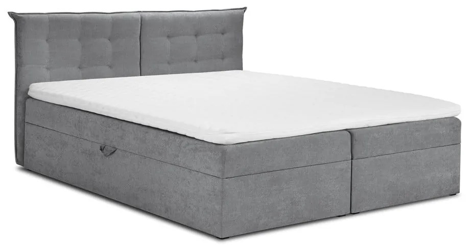 Šedá boxspring postel s úložným prostorem 180x200 cm Echaveria – Mazzini Beds