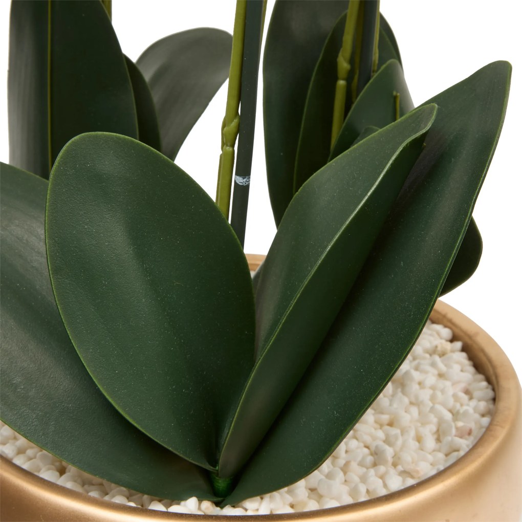 Umělá orchidej ve zlatém květináči SANAE, výška 65 cm