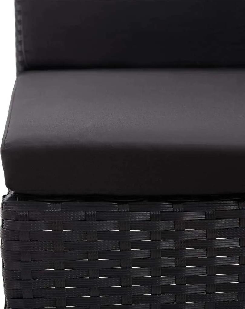 vidaXL 3dílná zahradní sedací souprava s poduškami polyratan [48957] Barva: Černobílý