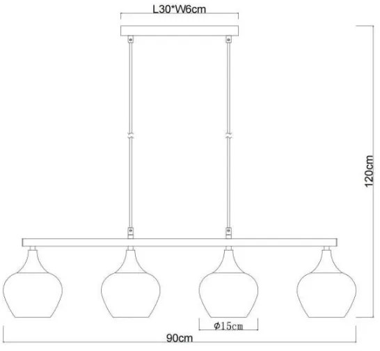 Globo 15548-4H1 - Lustr na lanku MAXY 4xE27/40W/230V černá