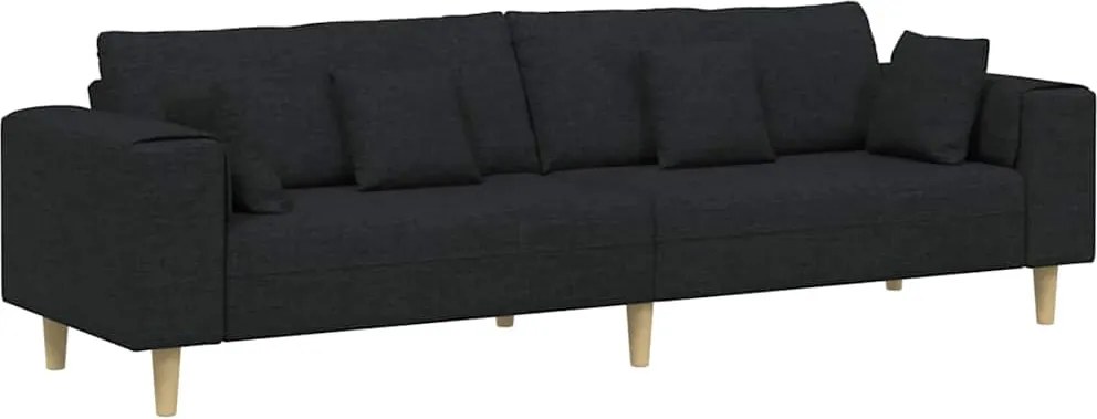 Pohovka Černá 250 x 77 x 76 cm textil 3335145