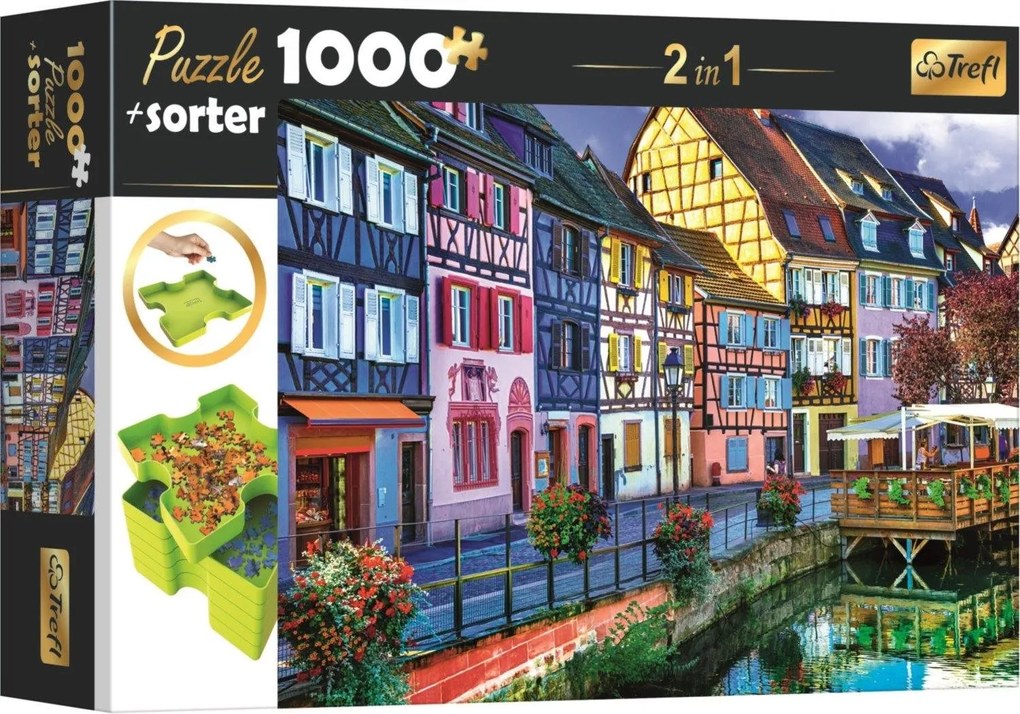 Puzzle trefl puzzle s třídičem 2v1 colmar, francie 1000 dílků