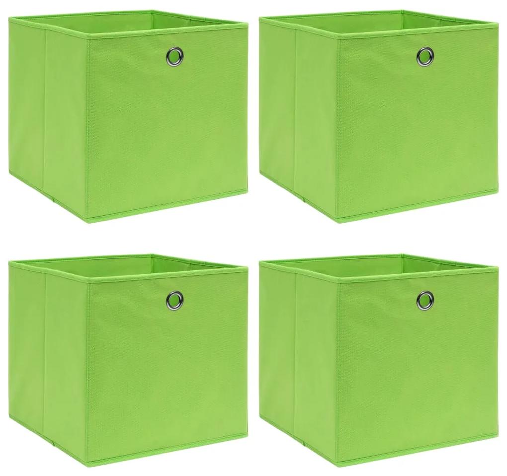 288369 vidaXL Úložné boxy 4 ks zelené 32 x 32 x 32 cm textil