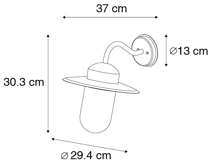 Moderní venkovní nástěnné svítidlo černé IP44 - Kansas