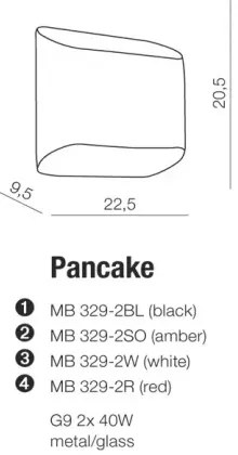 Retro nástěnné svítidlo Pancake červené