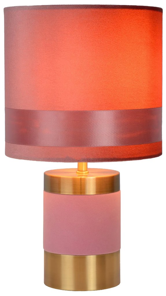 LUCIDE Stolní lampa Frizie Pink, průměr 18cm