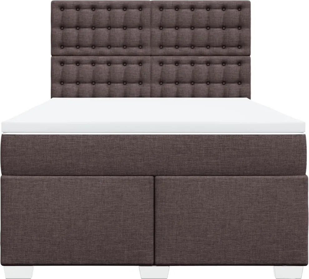 Box spring postel s matrací tmavě hnědá 160x200 cm textil 3292856