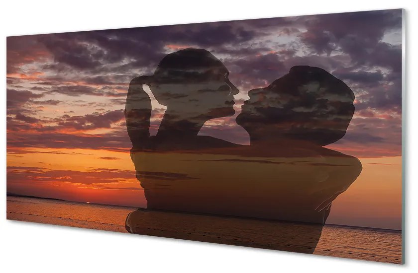 akrylový obraz Sky mraky moře lidí 100x50 cm
