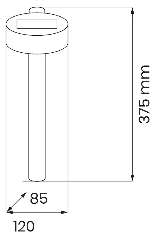 Exteriérové solární svítidlo Eye, 1x černé plastové stínítko
