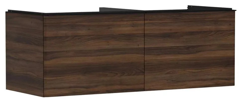 Hansgrohe Xelu Q - Umyvadlová skříňka, 50x136x55 cm, 2 zásuvky, tmavý ořech/matná černá 54069670