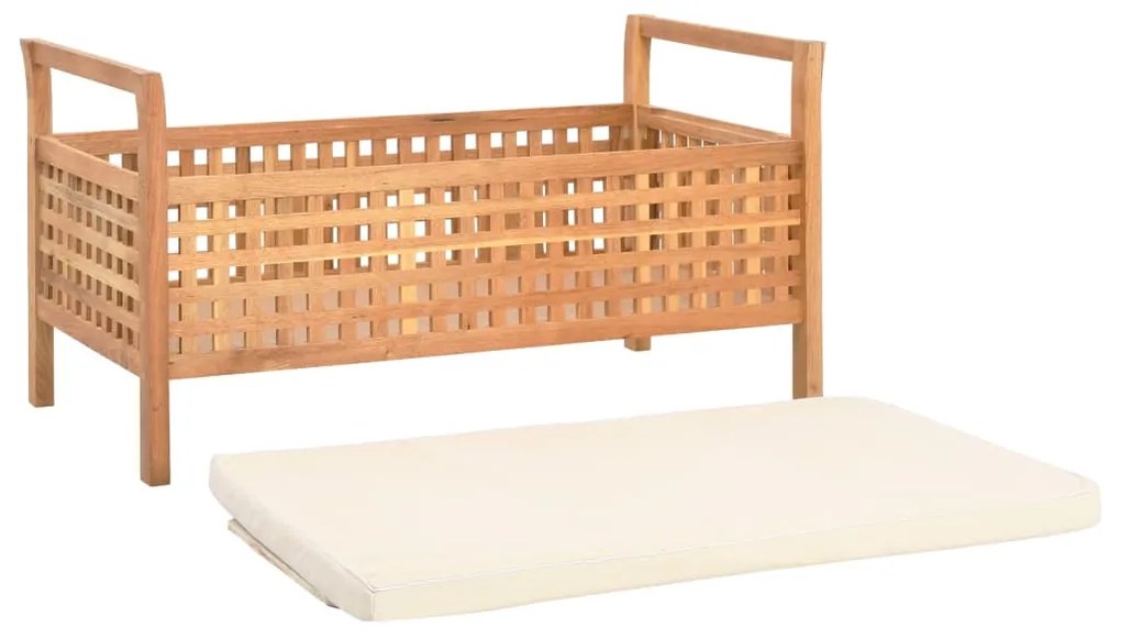 Úložná lavice 93 x 49 x 49 cm masivní ořechové dřevo - Default Title