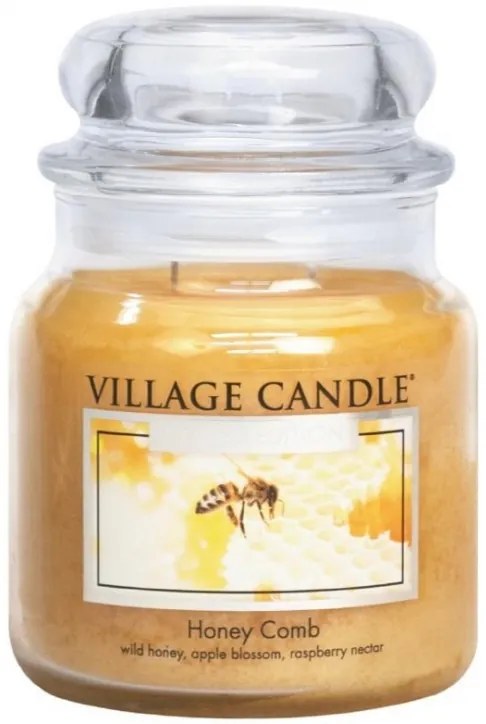 Village Candle Vonná svíčka ve skle, Medový Sen - Honey Comb, 16oz Premium