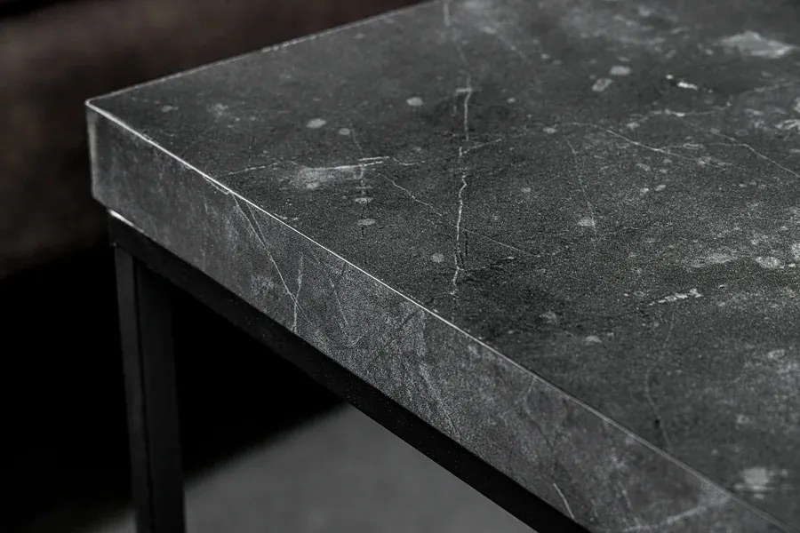 Designový konferenční stolek Haines 60 cm vzor antracitový mramor