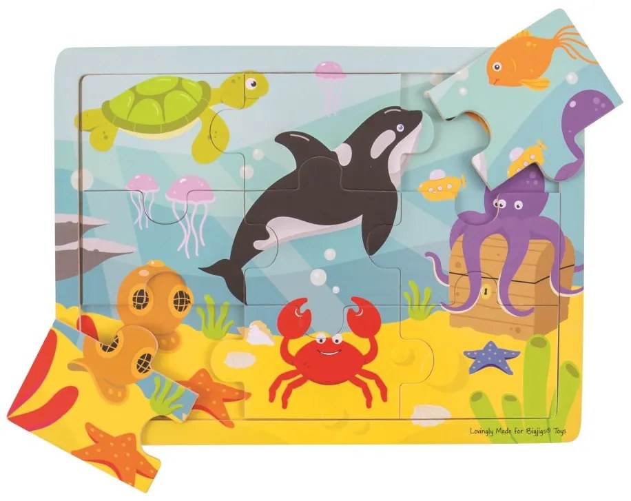 Bigjigs Toys Dřevěné puzzle mořský svět
