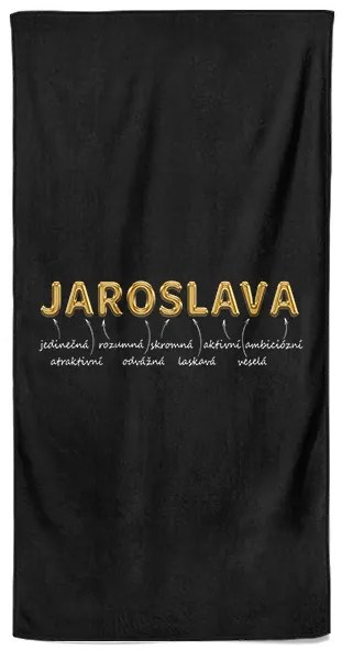 Osuška Ženská jména – GOLD (Jméno: Jaroslava, Velikost osušky: 70x140cm)