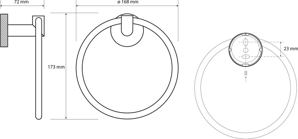 Sapho Sapho, LARISSA držák ručníků kruh, chrom, WS006