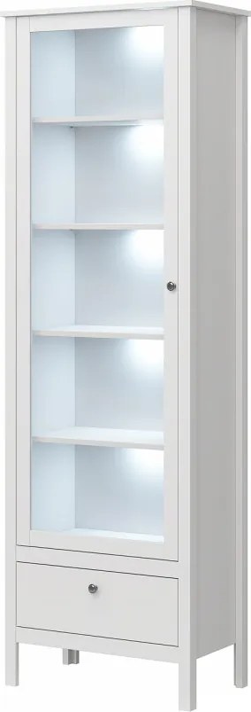 Vitrína vysoká 1w1s bílý Ole