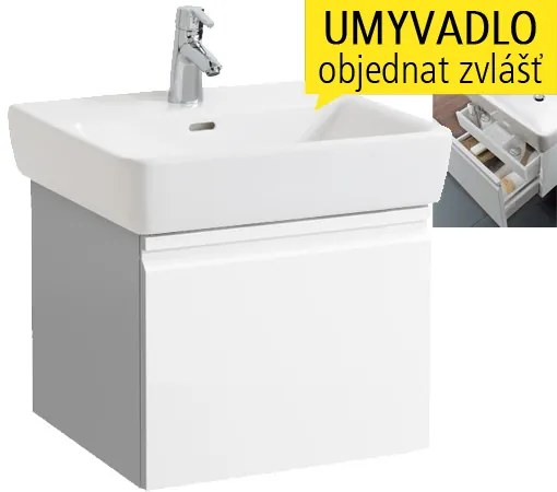 Laufen Pro skříňka s 1+1 zásuvkou pod umyvadlo 55 x 48cm bílá, Laufen