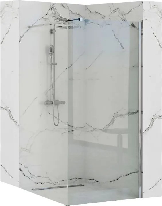 Rea AERO N 100, sprchová zástěna WALK IN, 1-křídlová, 100 x 195 cm, lesklý chrom, transparentní, REA-K7551