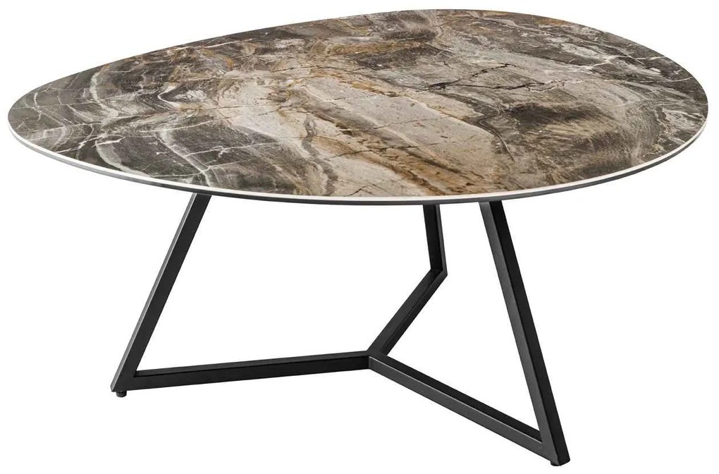 Keramický konferenční stolek Paquita 90 cm taupe mramor