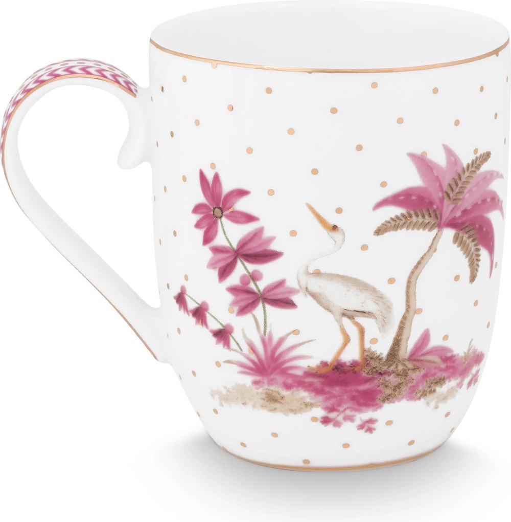 Pip Studio Jolie Dots Gold hrnek 180ml, růžový (hrnek z tenkostěnného porcelánu)